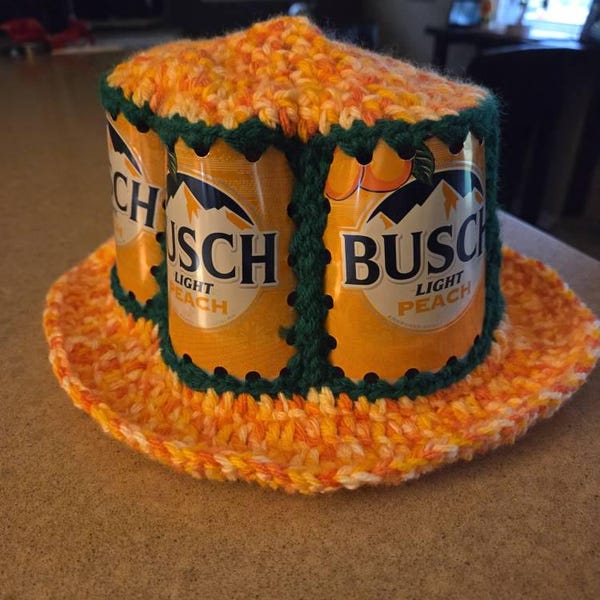 BADGERS Handmade Crochet Beer Can Hat - Etsy