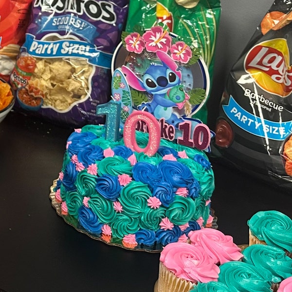 Stitch and Doll Cake Topper, Stitch and Doll Birthday, Stitch Party ...