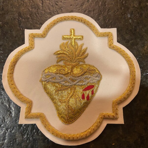 Liturgical Hand Embroidered Gold Cross Applique for Vestment - Etsy