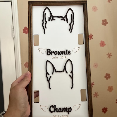 Custom Dog Ear Sign, Pet Loss Gift, Dog Ear Art, Personalized Gift, Dog ...