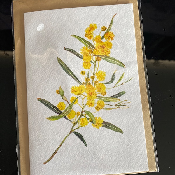 Australian Native Watercolour Greeting Cards | Wattle | A6 Card Art ...