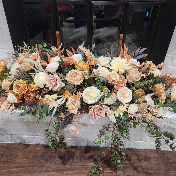 Terracotta Cream Arch Arrangement Arch Flowers Fall Wedding Orange ...