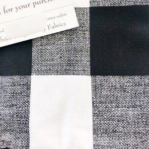 Black & White Buffalo Check Fabric by the Yard Designer Cotton Drapery ...