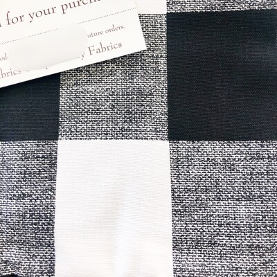 Black & White Buffalo Check Fabric by the Yard Designer Cotton Drapery ...