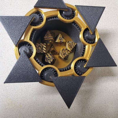 Black and Gold Mechanical Dice Box - Etsy