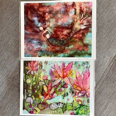 Alcohol Ink Art, Pink Enchanted Forest Print, Alcohol Ink Trees, Fluid ...