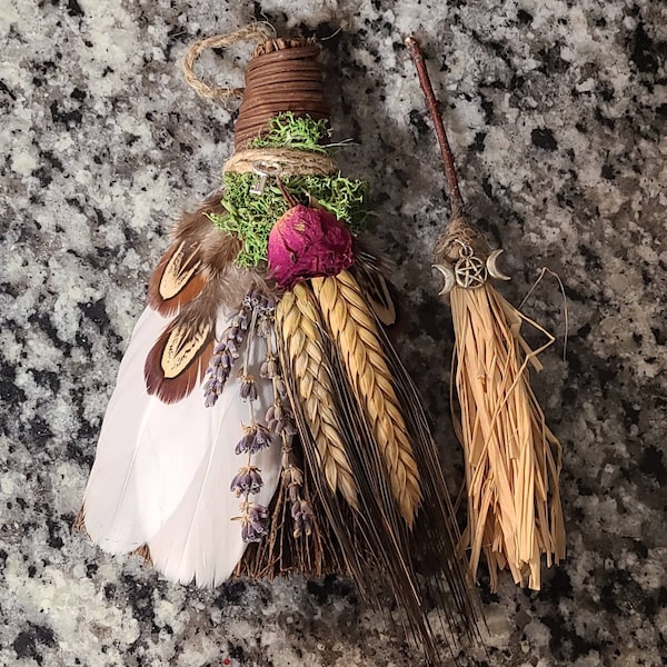 Floral Besom, Altar Broom, Pagan Decor. Witchy Home Decor. House ...