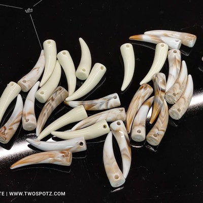 10 Pcs Ivory Plastic Sharp Animal Teeth Charm Pendant 14x57mm - Etsy