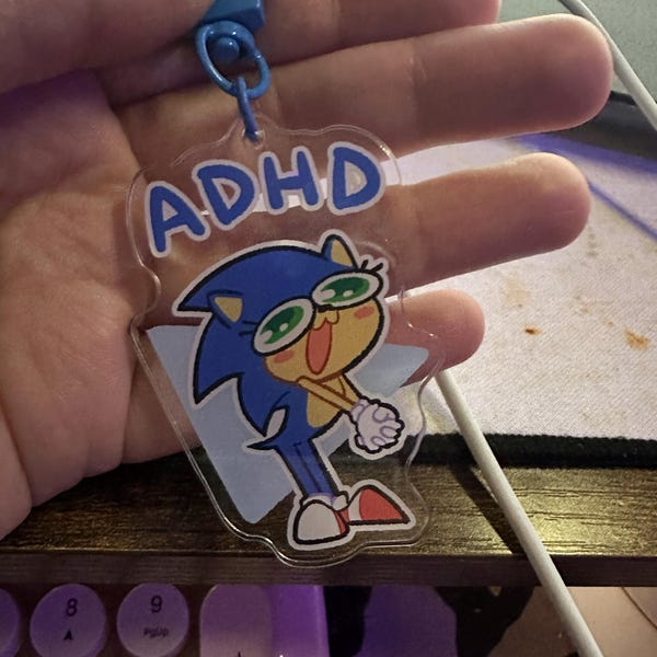 PRE-ORDER Sonic the Hedgehog ADHD Charm Keychain 2.5in - Etsy