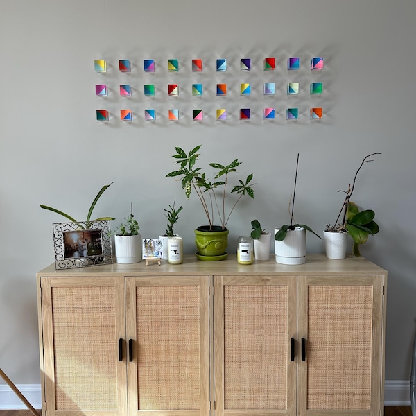 Hand Painted Acrylic Cube Wall Art, Modern 3D Sculpture - Etsy