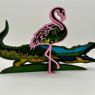 Alligator, Crocodile, Laser Cut Files, SVG, PDF 7 Layer Art Piece for ...