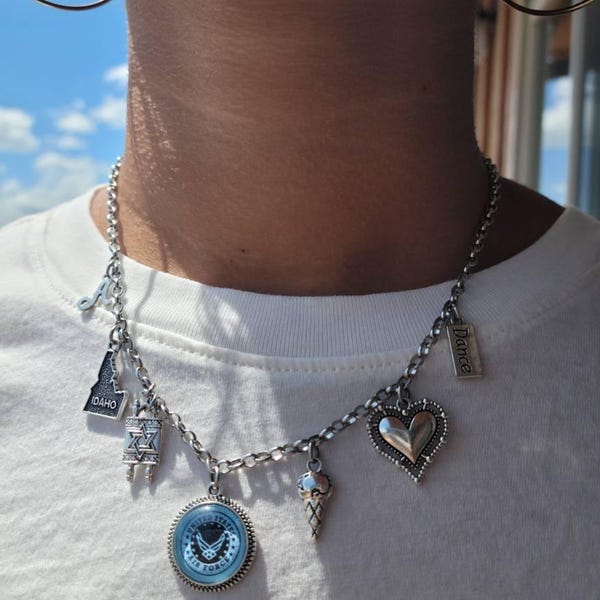 NECKLACE, Linked Charm Necklace,design Your Own, Choose Your Charms ...