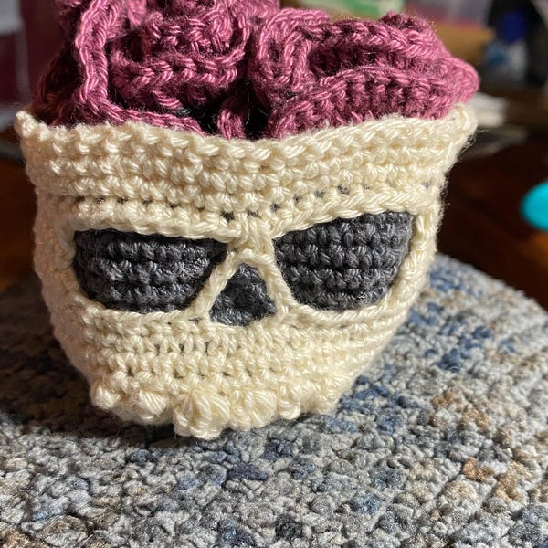 Brainy Skull Coaster Set CROCHET PATTERN / Skull Coaster PDF English ...