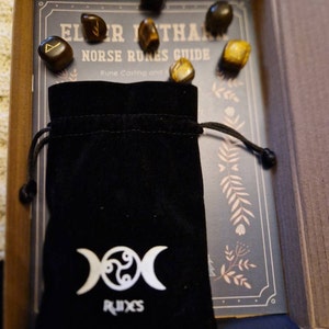 Rune Stones Gift Set Includes 21 Page Guide Book and Free Satin Lined ...