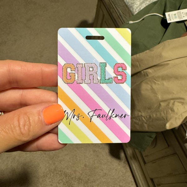 Varsity Theme Classroom Hall Passes for Teachers, Personalized, Hall ...