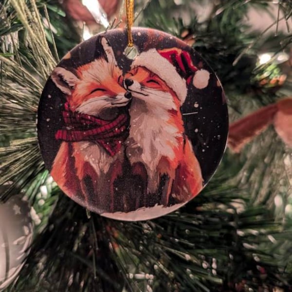 Christmas Fox Ornament, Fox Lover Gift, Christmas Decoration, Christmas ...
