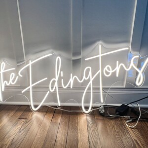 Family Name Neon Sign Neon Name Sign Wedding Backdrop - Etsy