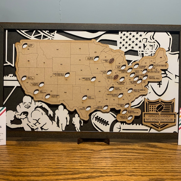 Football Stadium Tracker Map - Etsy