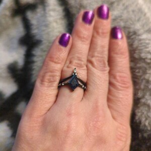 Womens Galaxy Orion Nebula Ring, Black Titanium Plated Engagement Ring ...