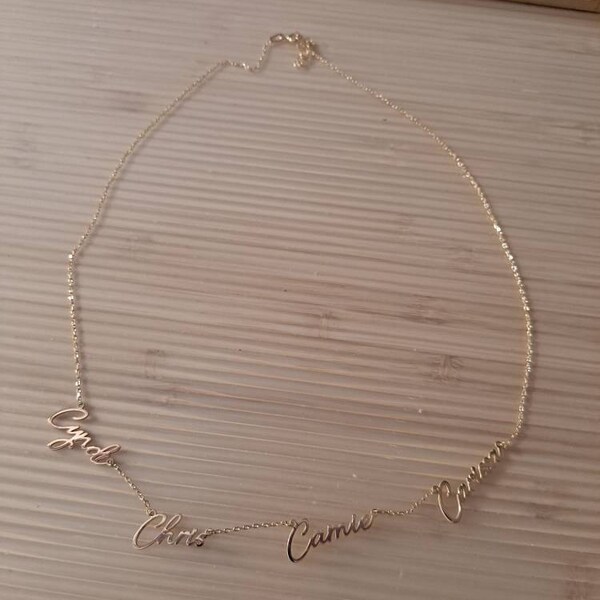 Multi-name Family Necklace, Multiple Nameplated Necklace, Personalized ...