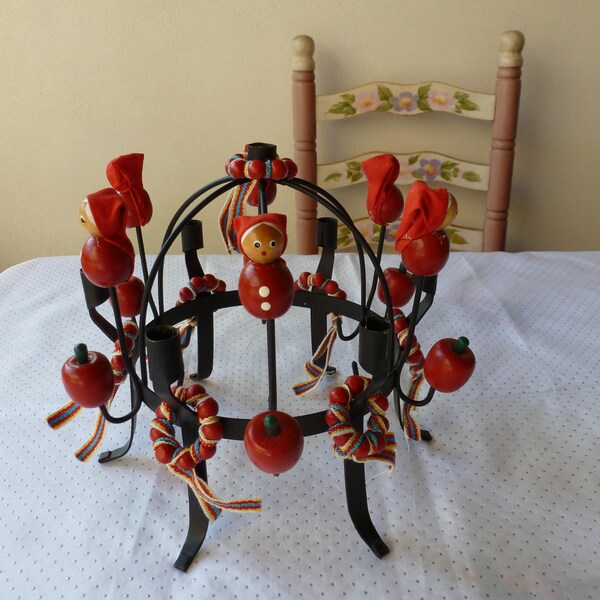 Vintage Interia German Marionette Old Lady With Flowers - Etsy
