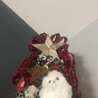 White Wood Star Christmas Tree Topper Decoration 12 Star Tree Topper Made From Reclaimed Wood ...