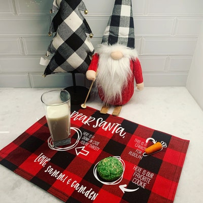 Dear Santa Placemat / Buffalo Plaid Placemat/ Cookies for Santa Plate ...