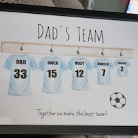 Fathers Day Gift, Football Print, Dads Dream Team, Gifts for Dad ...