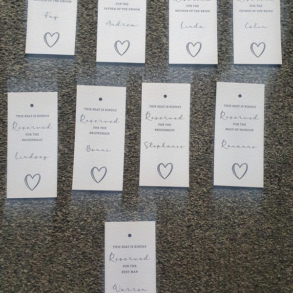 Eucalyptus Wedding Reserved Tags, Wedding Ceremony Reserved Seating Tag ...