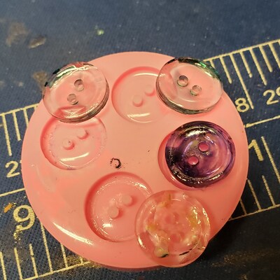 Rimmed Button 4 Cavity Flexible Silicone Mold/mould 13mm 1/2 Inch for ...