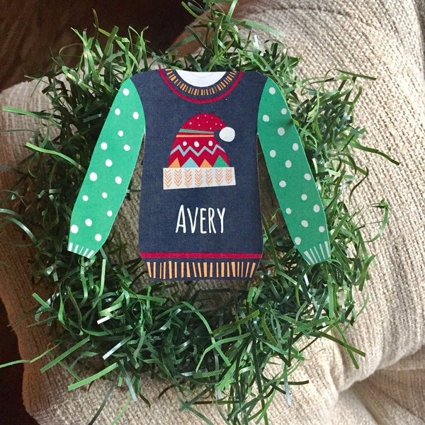 Ugly Christmas Sweater Gift Tags - Printable Instant Download PDF File ...