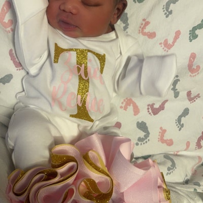 Baby Girl Outfit, Coming Home Outfit, Custom, Handmade, Personalized Newborn, Babyshower Gift ...