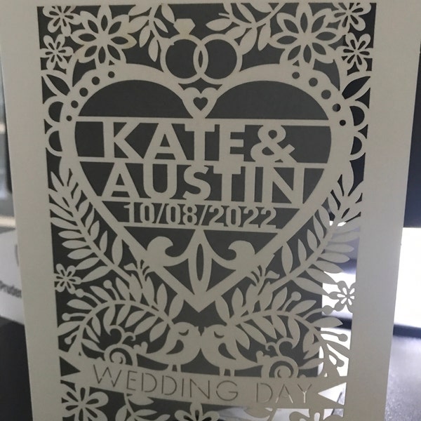 Personalized Wedding Card Custom Wedding Gift With Names and Date ...