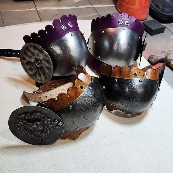 Hand Forged SCA Lion Head Shoulder Spaulder Pauldron Roman Gladiator ...