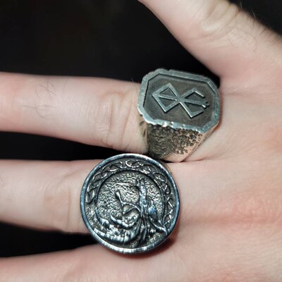 MTG Signet Ring Forest Green Mana Reconstituted Natural Stone - Etsy