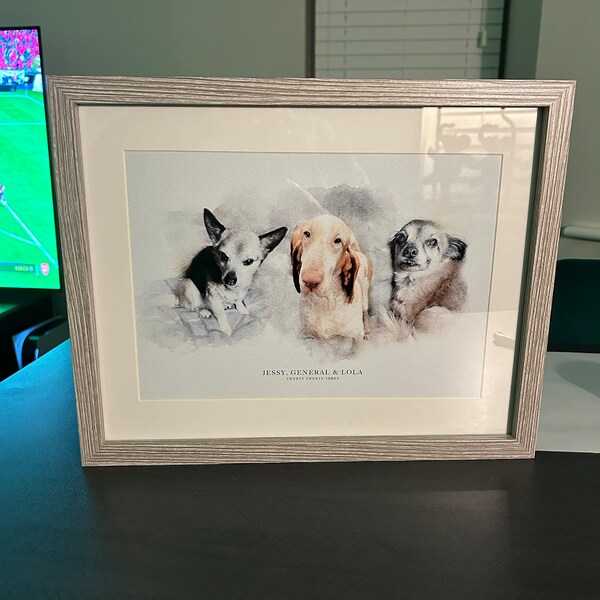 Pet Merged Photo Into One| Pet Portrait Collage| Two Pet| Pet Print| Memorial| Collage| Merged ...