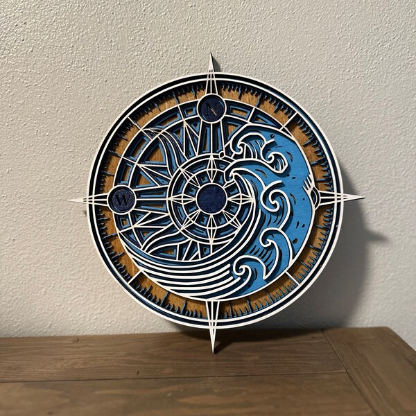 Nautical Compass SVG Compass Laser Cut File SVG Layered Nautical SVG ...