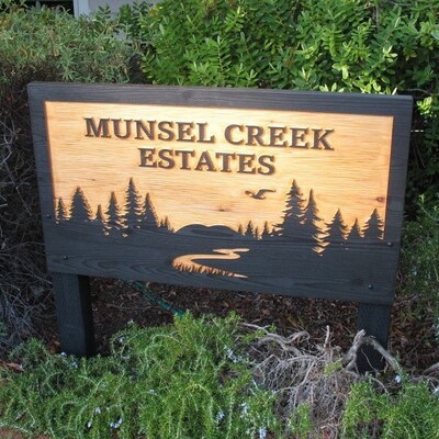 Rustic Cedar Driveway Address Sign for Estates Residential - Etsy