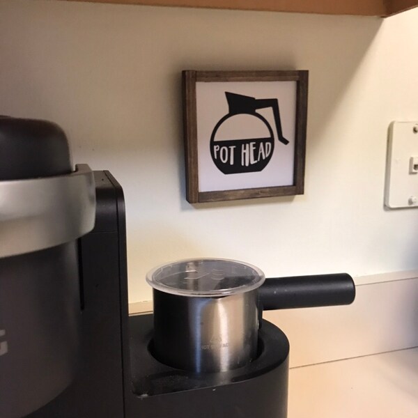 Pot Head Sign / Coffee Sign / Kitchen Sign / Coffee Bar Decor - Etsy
