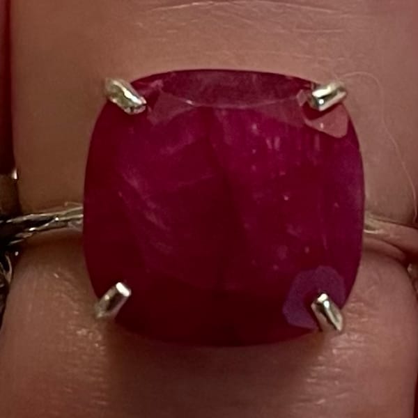 Large Natural Ruby Ring, Raw Ruby Ring, Genuine Ruby Gemstone Ring ...