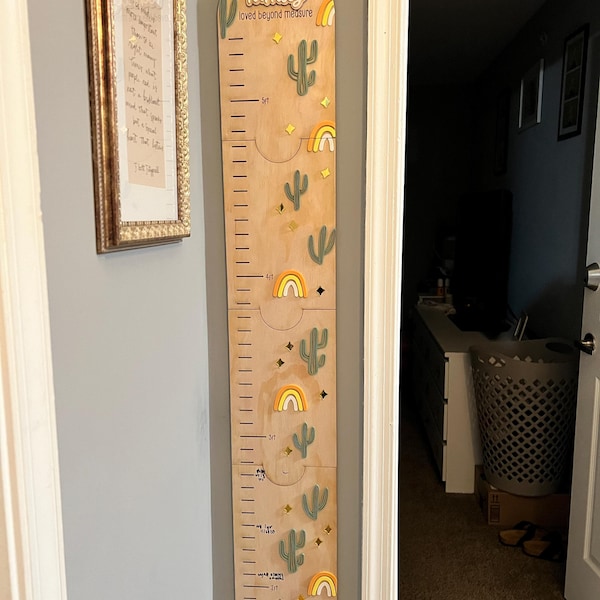 Personalised Growth Chart FIELD OF DAISIES Girls Room Decor Daisy Theme ...