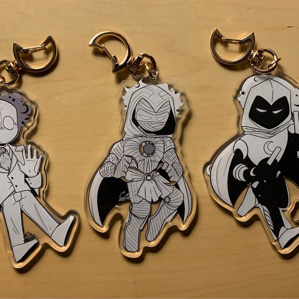 Moon Knight 3.5” Acrylic Charms, Double Sided - Etsy