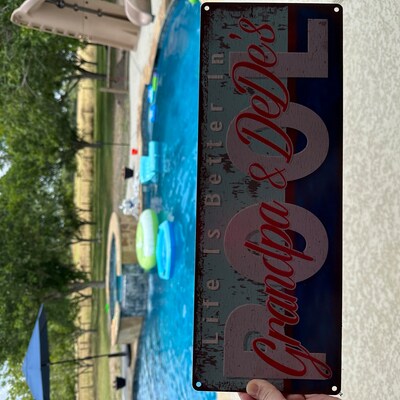 Pond Sign With Arrow Left Rustic Looking Aluminum Sign - Etsy