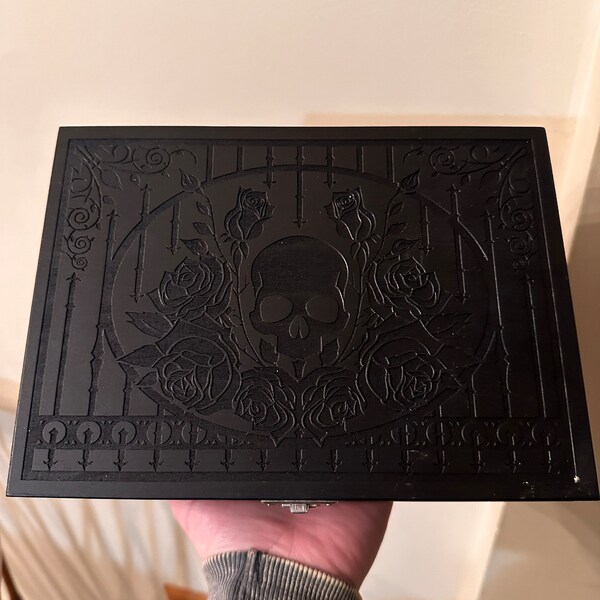 Black, Engraved Box Moth Acherontia Styx Jewelry / Jewellery Box ...