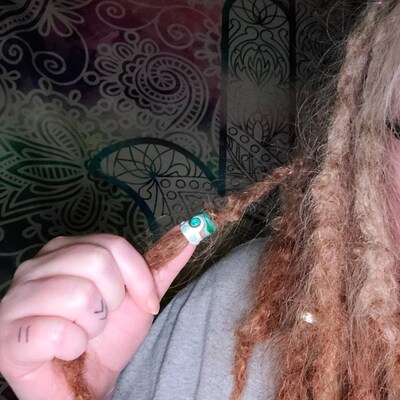 Dreaded Mini Seas Streaky Teal and Cream Made in 5,8 or 10mm Lampwork ...