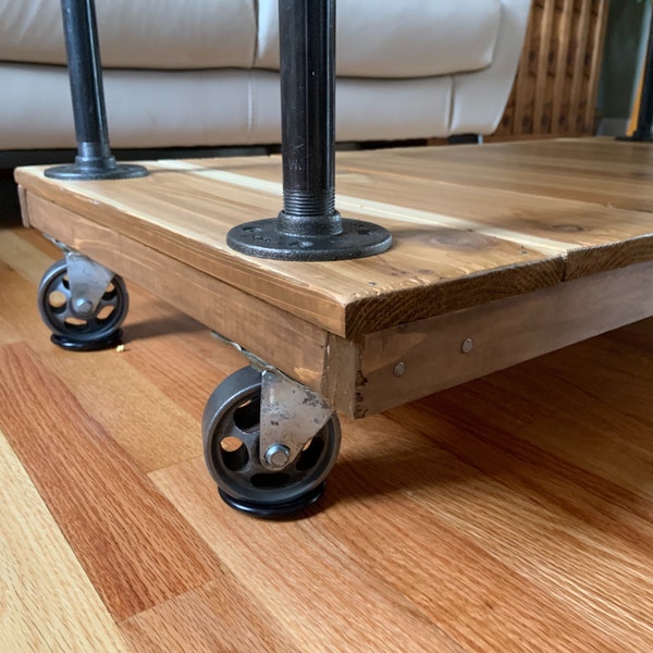 Antique Industrial Furniture Casters, Vintage Cast Iron Table Stem ...