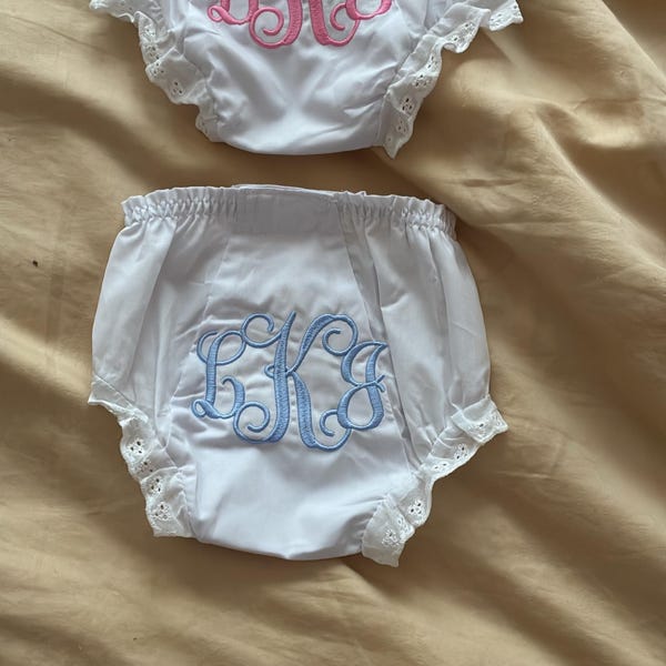 Baby Bloomers Monogrammed Baby Girl Diaper Cover, QUICK SHIP, Diaper ...