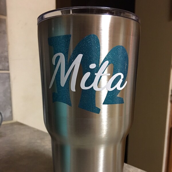 Name Decal, Name and Initial Decal, Yeti Name Decal, Yeti Decal, RTIC ...