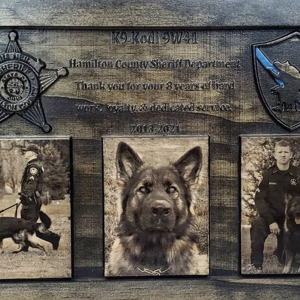 Customizable K9 and Handler Police Officer Law Enforcement Memorial ...