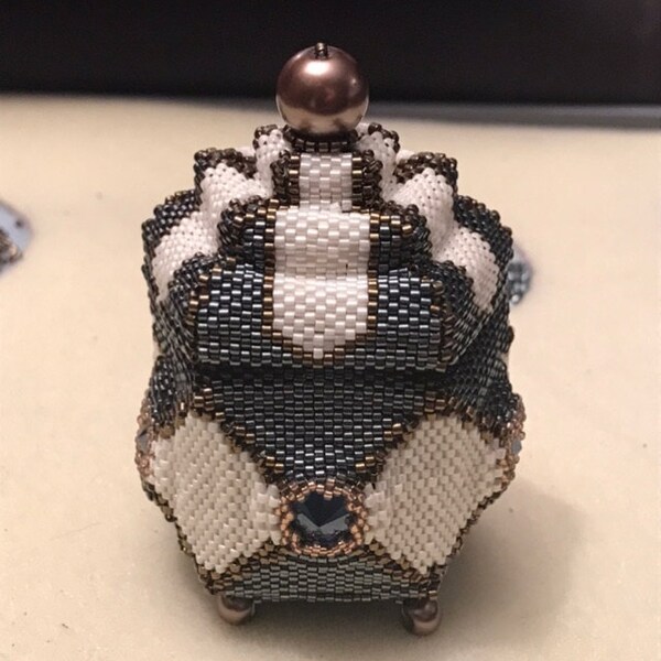 Beaded Box Pattern, Arabesque, Peyote Stitch Box With Lid, Pdf Tutorial ...